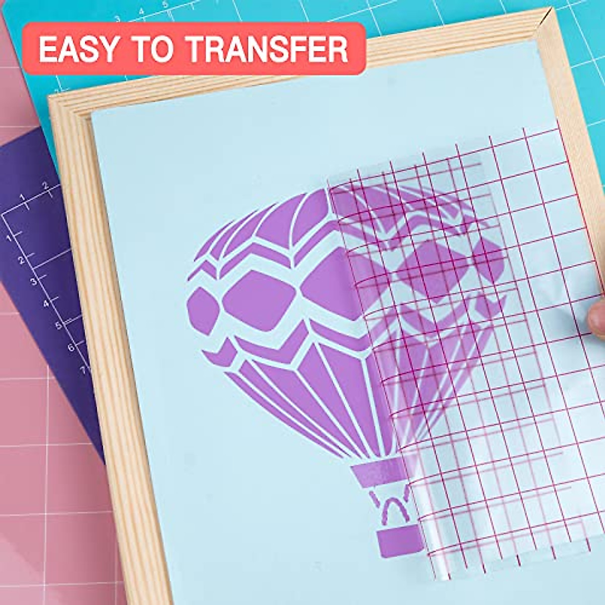 HTVRONT Transfer Tape for Vinyl - 12" X 120 ft w/Red Alignment Grid Transfer Paper for Cricut Adhesive Vinyl, Silhouette Cameo Vinyl Transfer Tape for Vinyl for Decals,Signs, Windows, Stickers