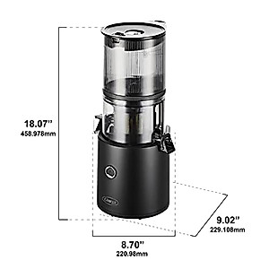 Omega Juicer Easy Clean Slow Masticating Cold Press Vegetable and Fruit Juice Extractor Effortless Series for Batch Juicing with Extra Large Hopper for No-Prep, 68-Ounce Capacity, 150-Watts, Black