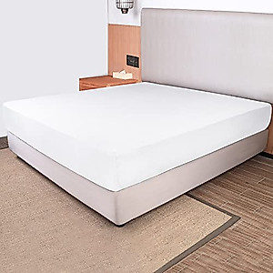 Soft Stretch Queen Size Fitted Sheet Only - Jersey Knit, Cozy T-Shirt Like & 4-Way Stretchy Snug Fit & Stay in Place, No More Slipping Off for Mattress (Deep: 5"-16") - White, Queen