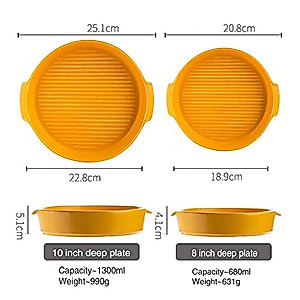 GagalU China Dinnerware Set,Dinner Plate Ceramics Dinnerware Set, Bone China 26 Pieces Plates and Bowls Sets/Pure White Blue Edge Porcelain Dinner Set Suitable for housewarmingurant Microwave Sa