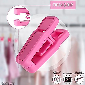 20Pcs Baby Hangers Clips - Hanger Clips for Kids Hangers Plastic with Clips - Pant Clips Pink Baby Clips - Slim Line Finger Clips for Crafts - Small Clothes Clips for Hangers with Clips Plastic