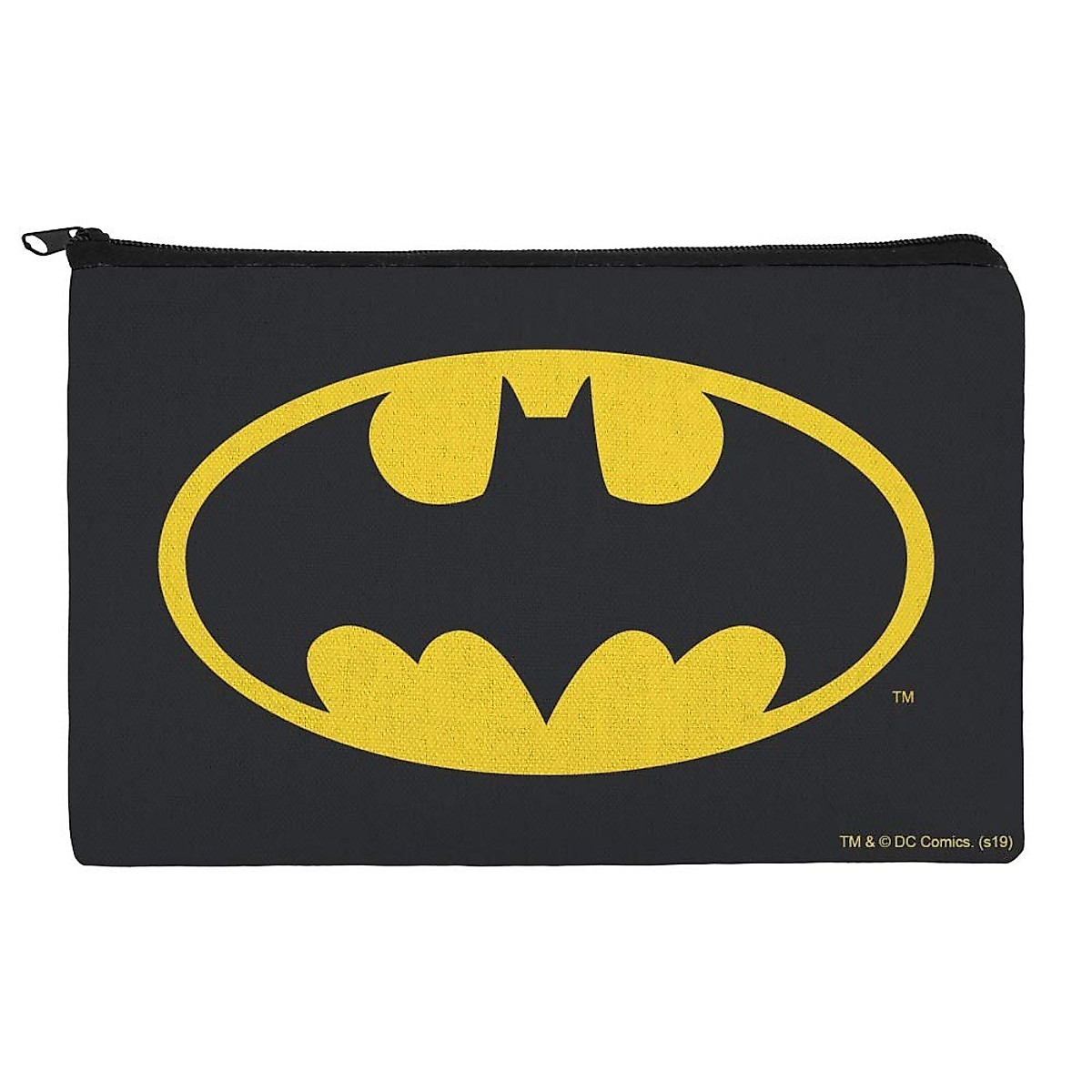 Batman Classic Bat Shield Logo Pencil Pen Organizer Zipper Pouch Case