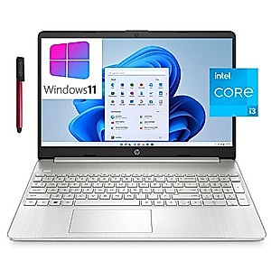 HP 2022 Newest 15 15.6" Laptop Computer, Intel Core i3 1115G4 up to 3.2GHz (Beat i5-10210U), 8GB DDR4 RAM, 256GB PCIe SSD, WiFi 6, Bluetooth, Natural Silver, Windows 11 S, BROAG 64GB Flash Drive