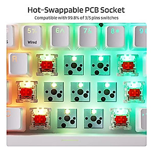 LTC Neon75 Wireless 75% Triple Mode BT5.0/2.4G/USB-C Hot Swappable Mechanical Keyboard, 84 Keys Bluetooth RGB Compact Gaming Keyboard with Software, PBT Pudding Keycaps
