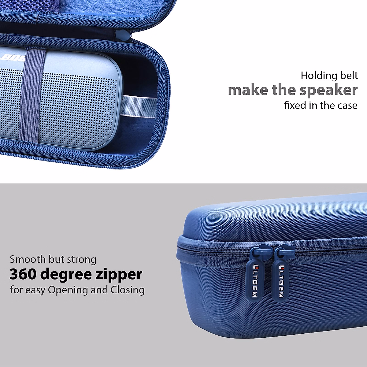 LTGEM Case for Bose Soundlink Flex Bluetooth Portable Speaker,Hard Storage Travel Protective Carrying Bag, Blue