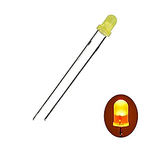 Brilinker 50 Pcs 3mm LED Light Emitting Diodes Bulb LED Lamp- Clear and Transparent DC 6V-13V 20mA with Resistance- DIY Science Project Electronics Components Lighting Kit (Yellow)
