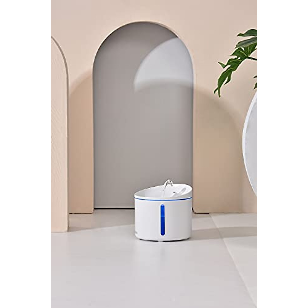 DOGNESS Pet Water Fountain, Healthy and Hygienic Drinking Fountain Super Quiet Flower Automatic Electric Water Bowl for Dogs, Cats, Birds (1L, White)