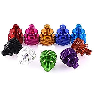 Thumb Screw 5PCS 6#-326.5/12 Colorful Aluminum Alloy Knurling Thumb Screws for Computer Case Graphics Card Knurled Head Threaded (Color : SkyBlue, Length : 6.5mm)
