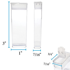 The Beadsmith Clear Plastic Boxes - Rectangle with a Flip Top Cap - 7/16” x 1” x 3” - Use for Beads, Bath Salts, Wedding & Party Favors, Home or Office Storage - Bag of 20
