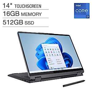 Lenovo IdeaPad Flex 5 2023 2-in-1 Laptop 14" 2.8K OLED Touch 10-Core 12th Intel i7-1255U 16GB DDR4 512GB SSD Iris Xe Graphics Thunderbolt 4 Wi-Fi 6 Backlit Fingerprint Windows 11 Home w/ONT 32GB USB