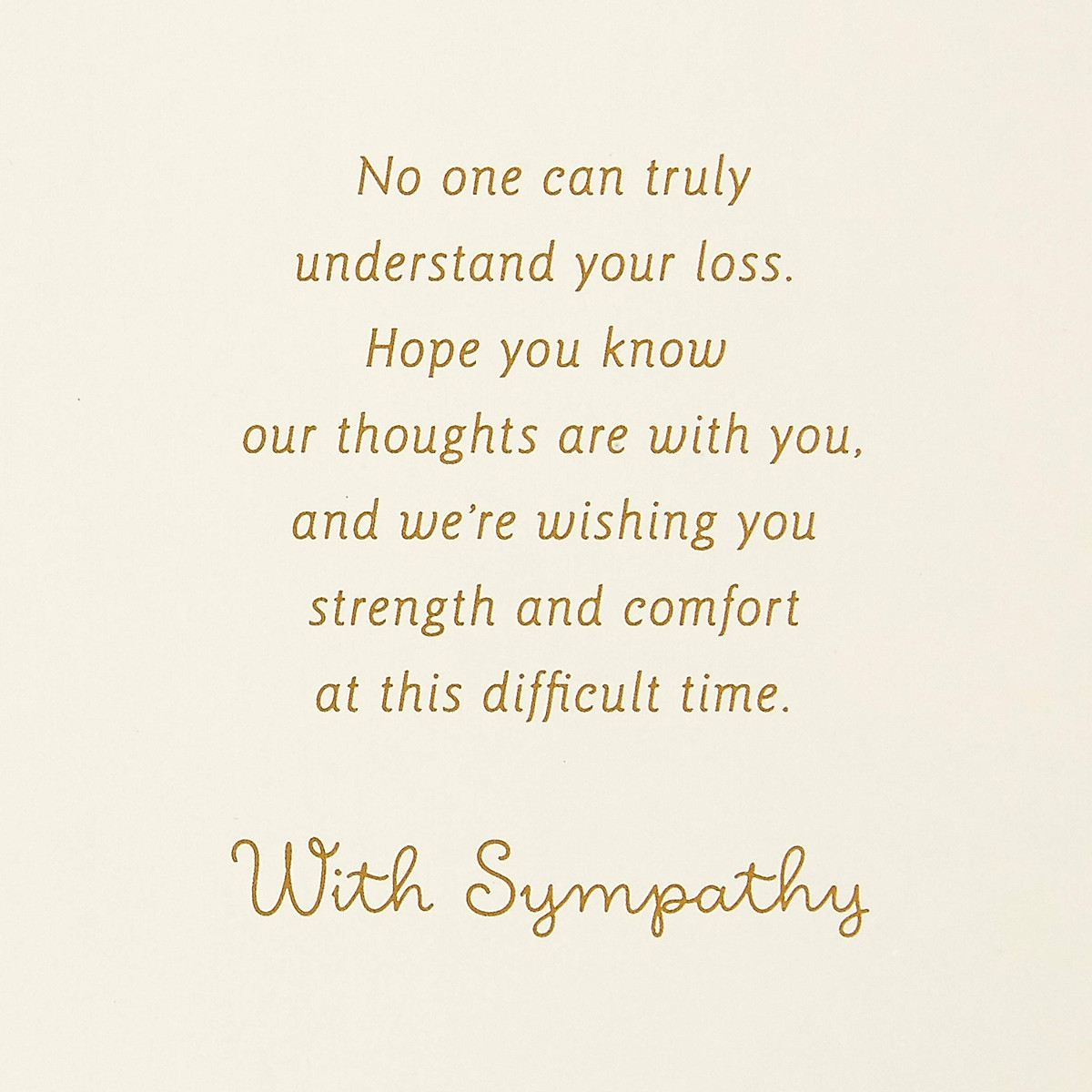 Hallmark Sympathy Card from All (Gold Foil Tapestry)