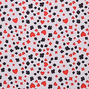 Mook Fabrics Cotton Casino Card Suits, White Cut by The yard