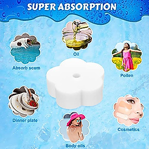 40 Pcs Hot Tub Sponge Spa Cleaning Sponges for Hot Tub Oil Absorbing Sponge Cleaning Scum Absorber for Spa, Bathtub and Swimming Pool to Soak up Oils Hot Tub Accessories(Floret Style)