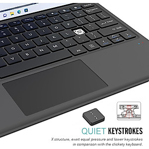 Arteck Microsoft Surface Pro Keyboard Type Cover, Ultra-Slim Portable Bluetooth Wireless Keyboard for Latest Surface Pro 10, Pro 9, Pro 8, Pro X with Touchpad Built-in Rechargeable Battery