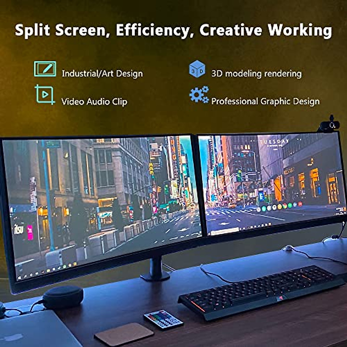 SURALLOW AMD Radeon RX 580 8GB Graphics Card, 2048SP,GDDR5,256 Bit Graphics Card for Gaming PC,PCIE 3.0,Twin Freeze Fans Computer Video Card with HDMI/DP/Ports