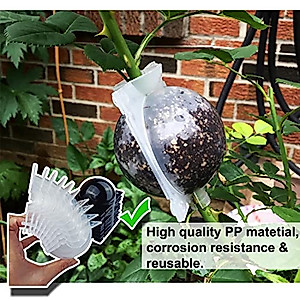 MIIIM 10 PCS Air Layering Propagation Kit with Zip Ties, Reusable Half Transparent Grafting Ball, Air Layering Pods Clear, Plant Rooting Grafting Box for Fast Propagation Plants (Medium)