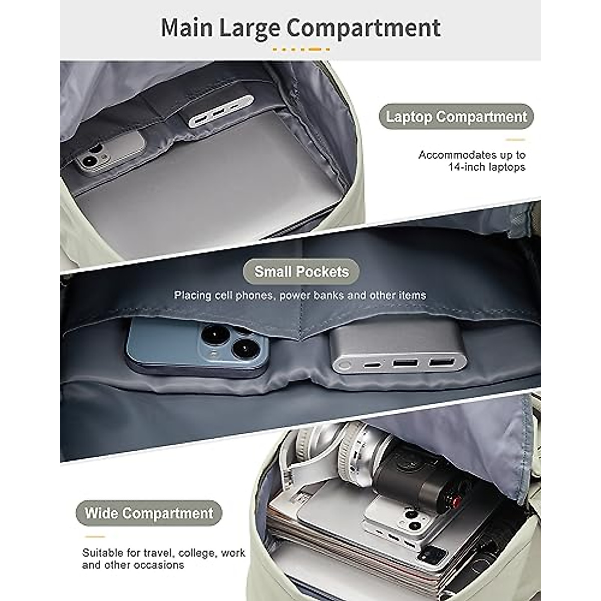 Laptop Backpack For Women Men 14 Inch Waterproof College Backpack With Laptop Compartment Aesthetic Backpack Small Backpack Purse For Women Anti Theft Cute Backpack Rucksack Lightweight Work Backpack