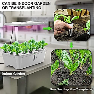 AMORNING Alexa-WiFi Control APP 15Pods 7.5L Hydroponics Growing System Water Tank,Smart Indoor Garden LED Grow Light Included Seeds Built-in Fan,Pump,Up to 19.3"