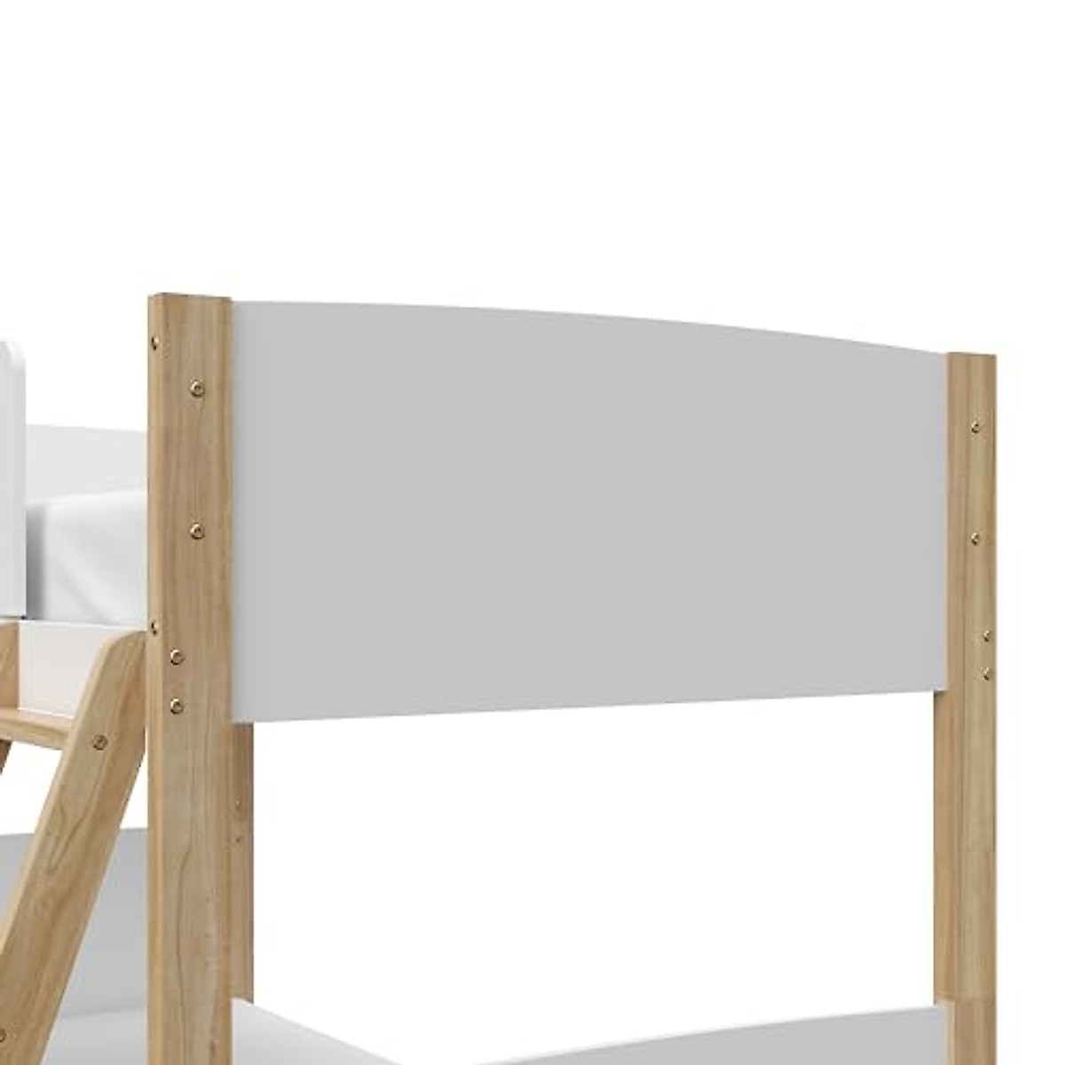 Storkcraft Next Delray Twin-Over-Twin Convertible Bunk Bed (White with Natural) – Modern, Stylish, 2-Tone Bunk Bed for Kids Bedroom