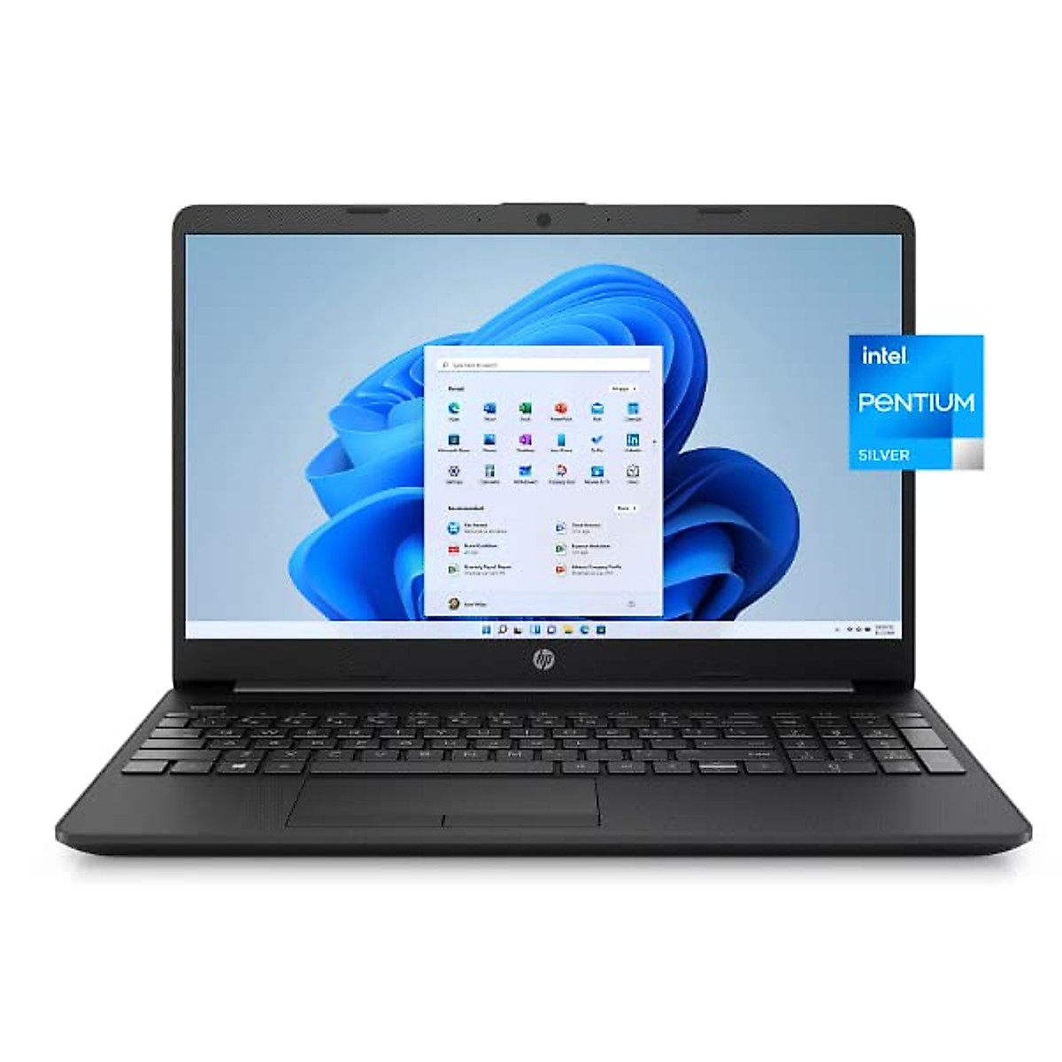 HP Pavilion 15.6" HD Laptop Computer, Intel Pentium Processor, 8GB RAM, 128GB SSD, Webcam, USB-C, HDMI, Ethernet RJ-45, WiFi, Includes 1-Year Microsoft 365, Windows 11 S, Black, TiTac Card