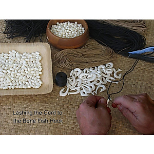 KanaKala Pacific Hawaiian Hand Carved Bone Fish Hook Necklace