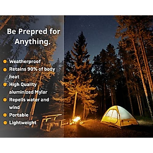 Grizzly Gear Emergency Mylar Blanket 4 Pack- 7' x 4' 1/3" Thermal Weatherproof Survival Gear- Durable Tearproof Prepper Supplies