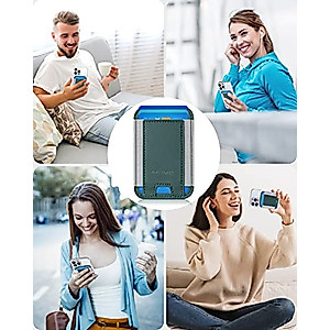 Phone Card Holder, Premium Leather Phone Wallet Stick On, Strong Adhesive Cell Phone Pocket Credit Card Holder for Phone Compatible with iPhone, Samsung & Most Smartphones, Fit 7 Cards, Green, 1 Pack