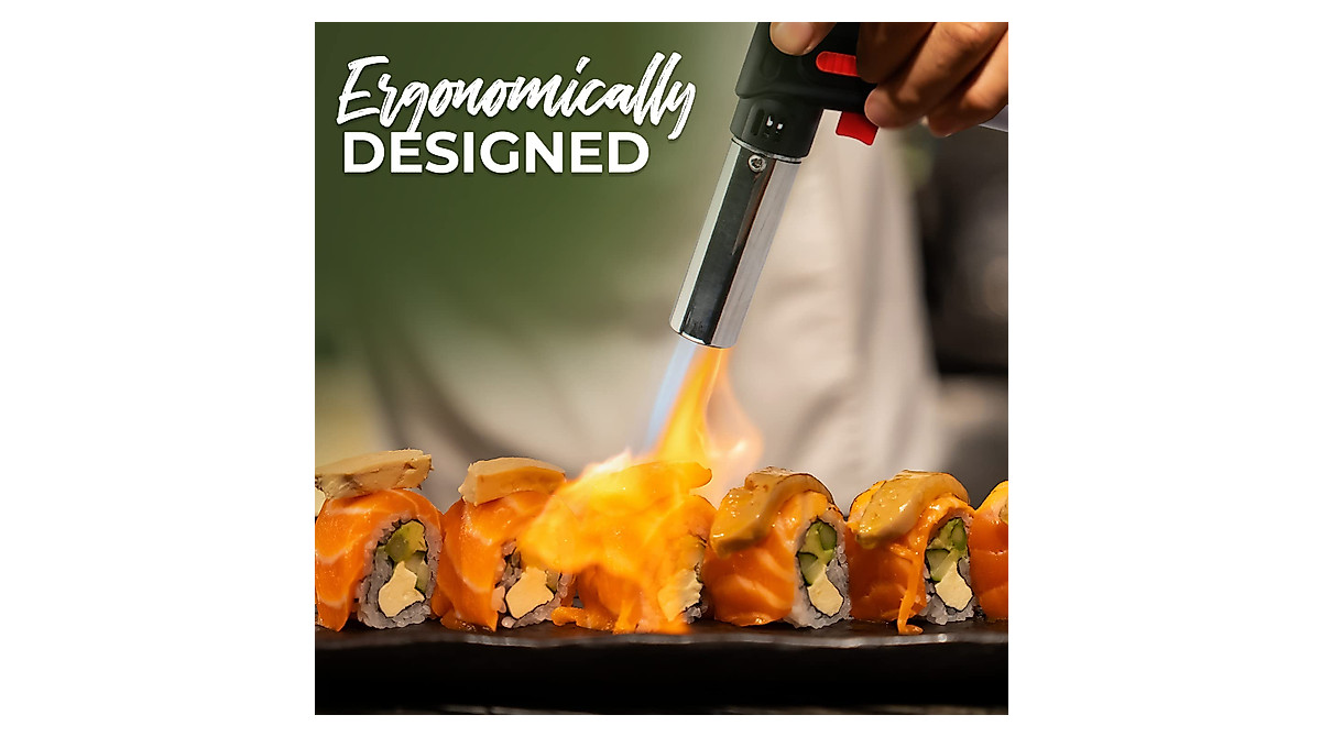 Jo Chef Kitchen Torch, Blow Torch - Refillable Butane Torch With Safety ...