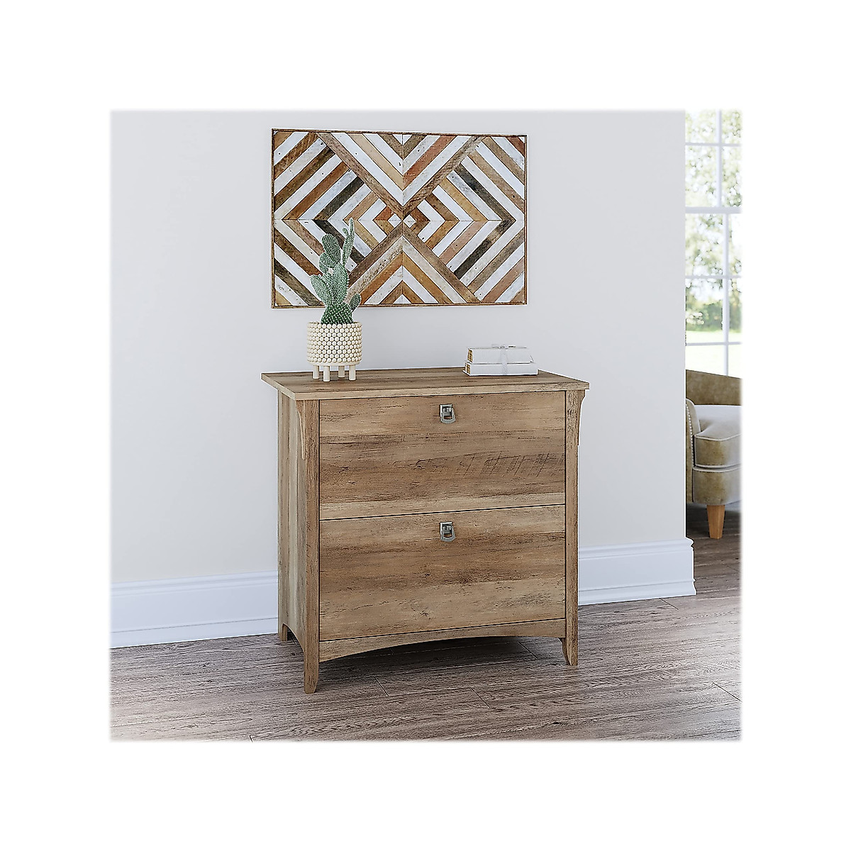 Bush SAF132RCP-03 Salinas 2-Drawer Lateral File Cabinet, Letter/Legal, Reclaimed Pine, 31.73-Inch