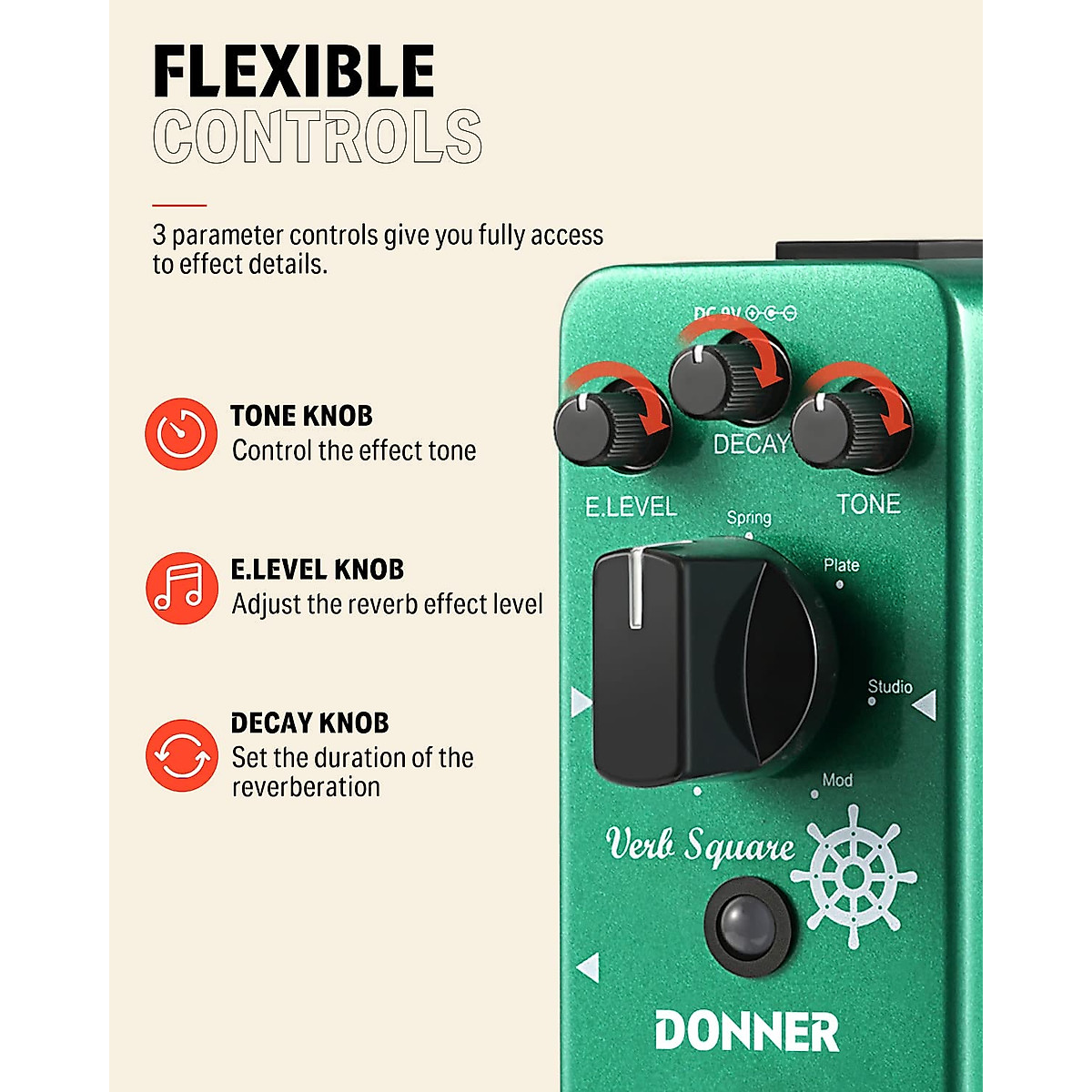 Donner Reverb and Digital Multi Delay Guiar Pedals