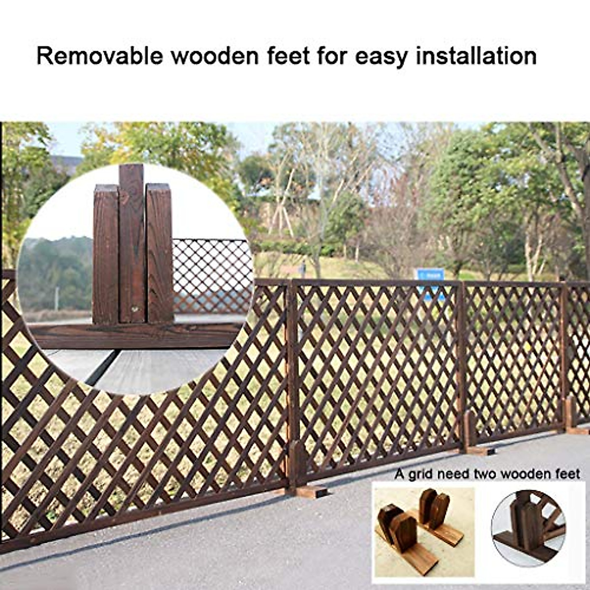 QBZS-YJ Solid Wood Garden Trellis Pane Privacy Screen Trellis Fence Gate Panel Garden Fence Wood Outdoor Wall Panel