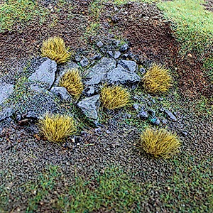 War World Scenics Self Adhesive Static Grass Tufts x 100 – Dead, 6mm – Model Railway Wargame Scenery Railroad Modelling Diorama Miniature Hobby Tabletop