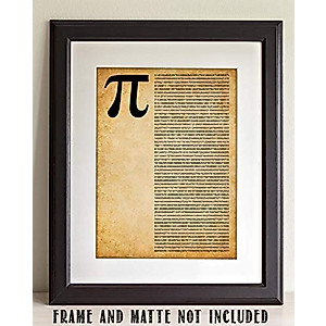 Math Art Prints - Pi - 11x14 Unframed Print - Classroom Wall Posters & Prints, Math Teacher Office Pictures For Wall, Classroom Posters High School College