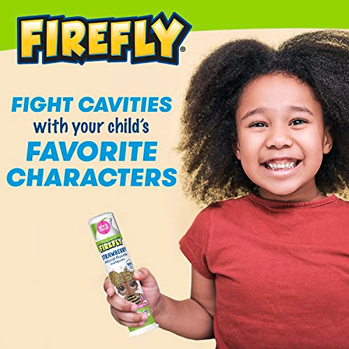 Firefly Kids' Anti-Cavity Natural Fluoride Toothpaste, L.O.L. Surprise!, ADA Accepted, Strawberry Flavor, 4.2 Ounce