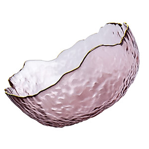 PRETYZOOM 1pc Salad Bowl Clear Container Candy Dishes Decorative Candy Bowls Decorative Pasta Bowls Glass Salad Bowl Glass Prep Bowl Fruit Bowl Mixing Bowl Noodle Bowl Purple Ramen Bowl Mini