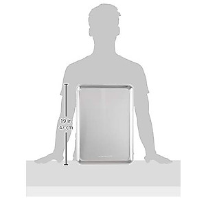 AmazonCommercial Aluminum Baking Sheet Pan, 1/2 Sheet, 17.9 x 12.9 Inch, Pack of 2