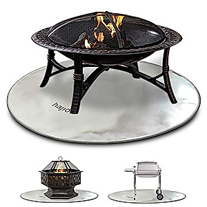 36" Round Fire Pit Mat Under Grill Mat hajio Fireproof Mat for Under Fire Pit Light Reflection Fire Pit Protective Pad Easy to Clean Patio Fire Pit Wood Burning