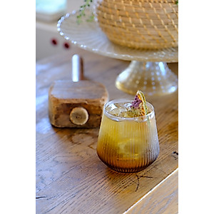 GRACE ERA Rituals Whiskey Glasses Set of 2 Old Fashioned Tumblers, Bar Glasses 10 Oz Rocks Barware For Drinking Scotch Whisky, Cocktail Rum, Cognac, Bourbon, Unique Housewarming Gifts