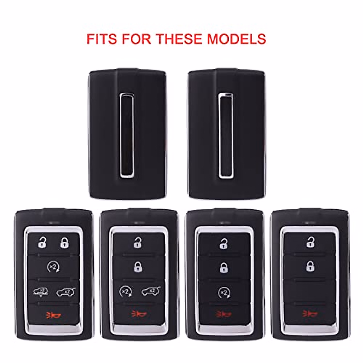Guibuhuse Protective Casing Soft Key Fob Cover Fit for Jeep Grand Cherokee Grand Wagoneer