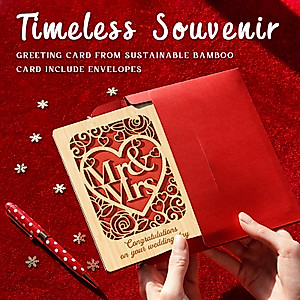 GiftChant Wedding Card, Bamboo Wedding Shower Card Gifts for Couples, Funny Bridal Shower Card for Bride To Be, Handmade Wedding Cards Congratulations for Bride and Groom, Mr Mrs Keepsake