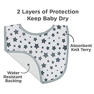 Neat Solutions 10 Pack Water Resistant Bib Set Blue/Grey Assorted, 10 Count (Pack of 1)