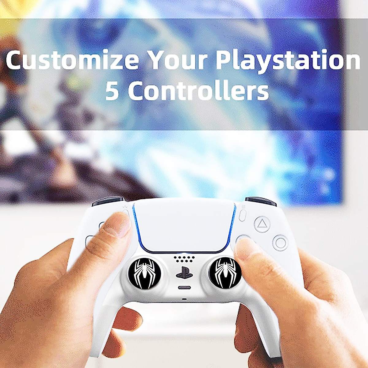 6Pcs Analog Thumb Grip Stick Cover, Wireless Controllers Game Remote Joystick Cap, Fantastic Non-Slip Silicone Handle Protection Cover for PS5/PS4/Xbox one/360/NS PRO