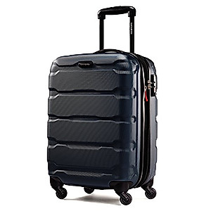 Samsonite Omni PC Hardside Expandable Luggage with Spinner Wheels, Navy, Carry-On 20-Inch