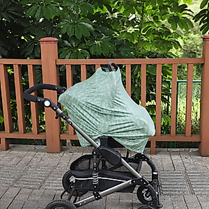 Bassinet Sheet, Jersey Cotton for Baby Boy/Girl, Baby Car Seat Cover Girls, Infant Carseat Canopy, Stretchy Multi- use Nursing Cover for Stroller/High Chair/Shopping Cart/Car Seat Canopies Green Sage