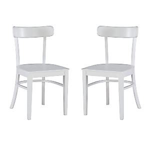 Linon Dayleen White Wooden Dining Chairs, Set of 2 Fully Assembled