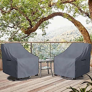 Dalema Outdoor Swivel Lounge Chair Cover 2 Pack,Heavy Duty 100% Waterproof Patio Swivel Chair Covers,Weatherproof Furniture Protective Cover for Lawn/Garden Swivel Chair(37.5" Lx39.25 Wx38.5 H,Grey)