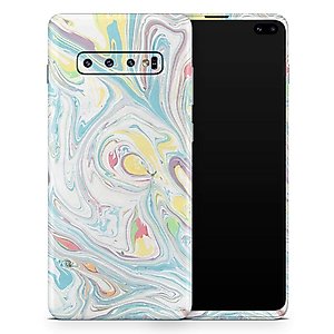 DesignSkinz Marbleized Swirling Candy Colors Protective Vinyl Decal Wrap Skin Cover Compatible with The Samsung Galaxy S20 (Screen Trim & Back Glass Skin)