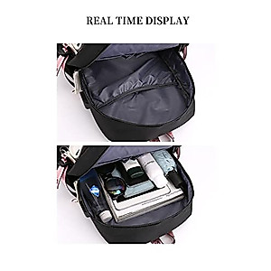AMZTAN Travel Laptop Backpack for Students with USB Charging Port Oxford Handle Shoulder Tote Bag Laptop Schoolbag (Black)