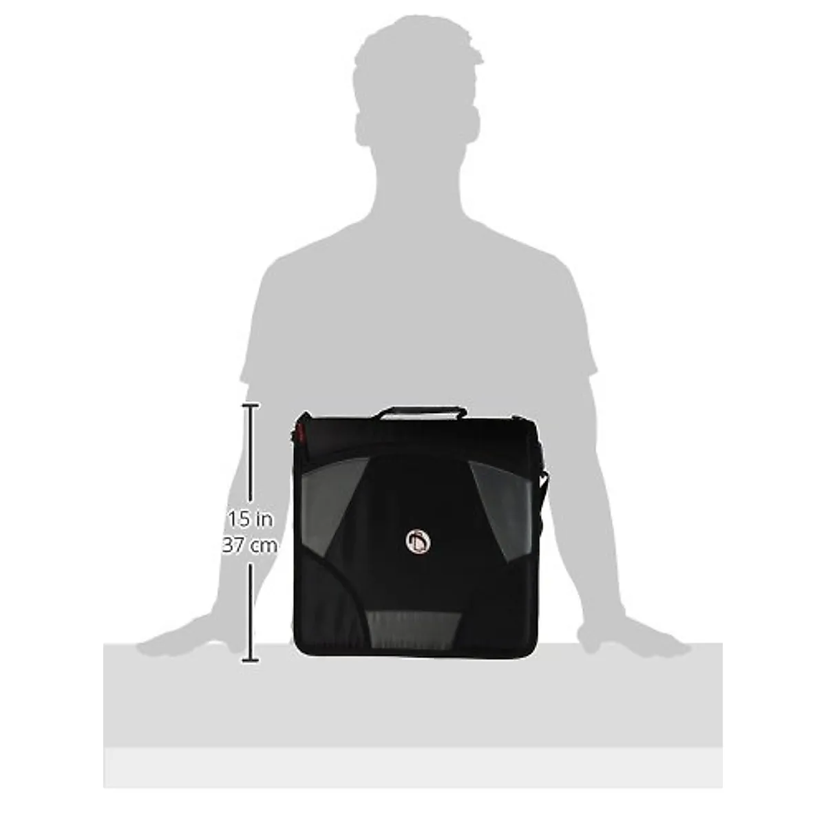 Case-it The King Sized Zip Tab Zipper Binder - 4 Inch D-Rings - 5 Subject File Folder - Multiple Pockets - 800 Sheet Capacity - Comes with Shoulder Strap - Black D-186