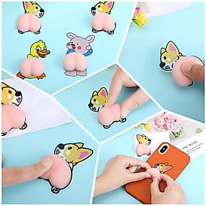 8 Pieces of 3D Fluorescent Cartoon Decorative Mute Stickers Cute Silicone Car Rearview Mirror Door Frame Anti Collision Stickers Decompression Luminous